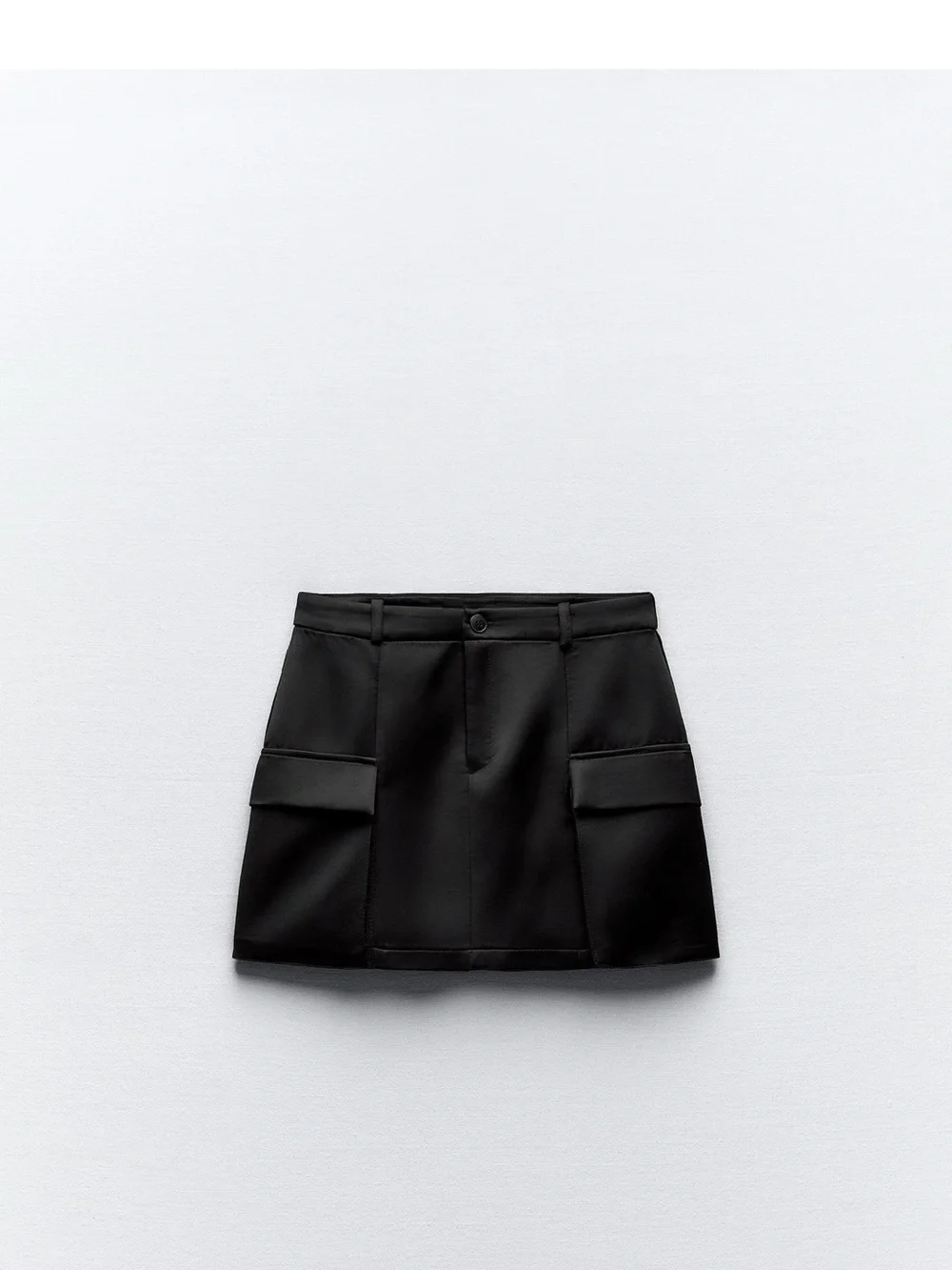 Zara | Skirts | Zara Black Silk Mini Cargo Skirt | Poshmark